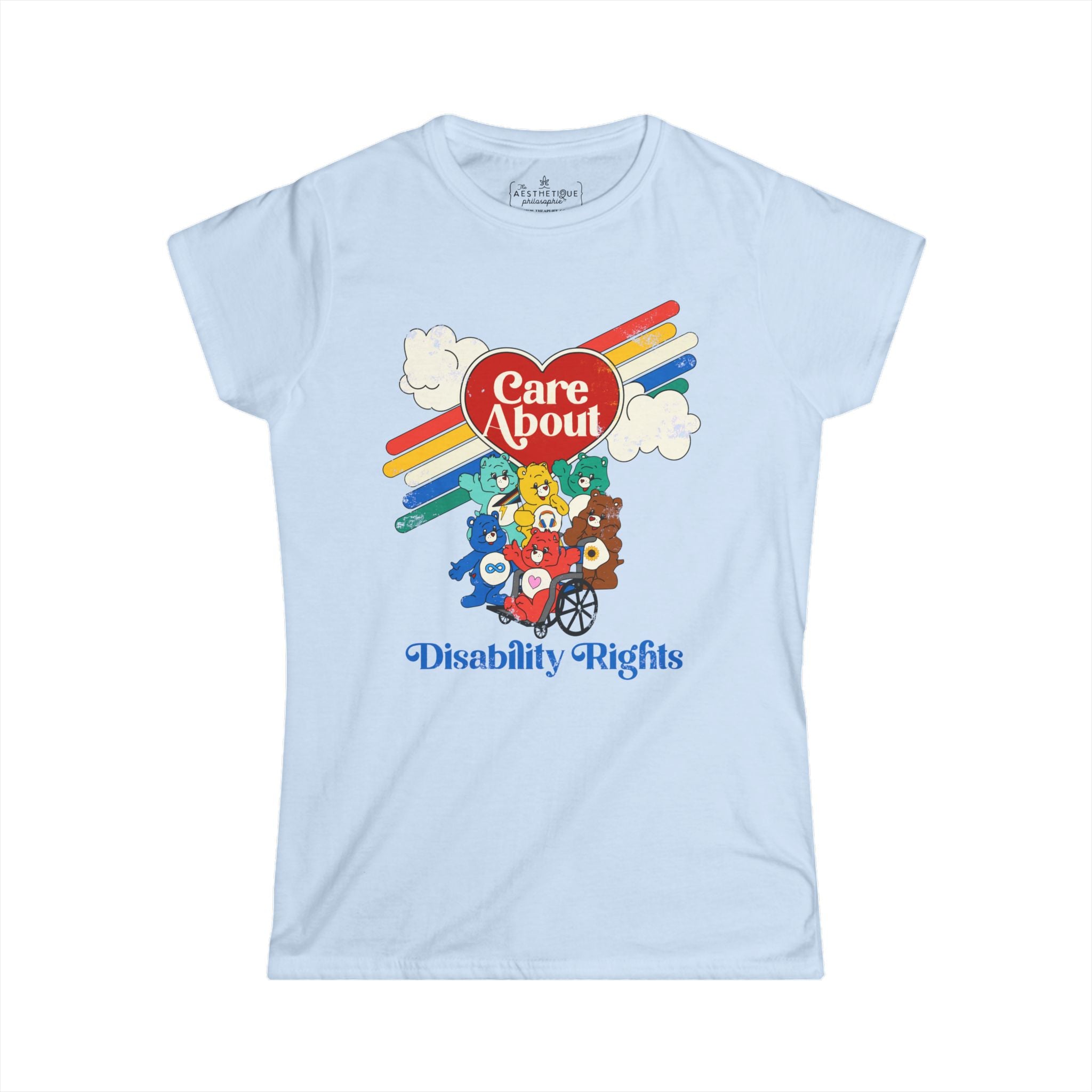 Care About Disability Rights - Retro 80s Vibe - Women's Semi-Fitted Te ...